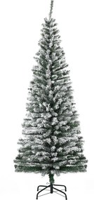 HOMCOM Umělý vánoční stromek 180 cm tužková borovice se sněhem, 492 špiček pro interiér