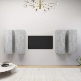 vidaXL TV skříňky 4 ks betonově šedé 30,5x30x90 cm kompozitní dřevo