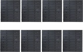 141dílný set skladovacích zásobníků nástěnné díly červenočerný 150814
