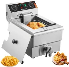 Komerční elektrická fritéza 3000 W 9 L z nerezové oceli upgrade 200°C