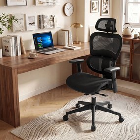 Costway Ergonomická kancelářská židle se síťovinou psacím stolem s nastavitelnou