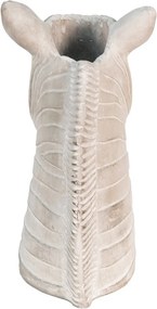 Šedý cementový květináč v designu hlavy zebry - 21*13*26 cm