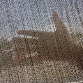 Záclona/Závěs  béžovo-hnědá Linen Mist s efektem lnu a olůvkem Ervi 4451