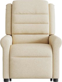 Elektrické zvedací masážní polohovací křeslo krémové textil 3303352
