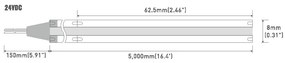 LED pásek 24V, 8W, 3000-6500K, 336LED/metr Teplota světla: 6500K - studená bílá