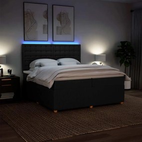 Box spring postel s matrací černá 200x200 cm textil 3294479