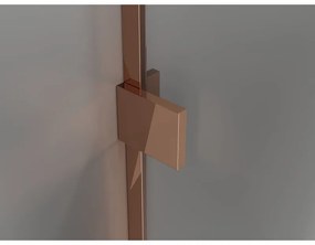 Mexen Lunar, půlkruhový sprchový kout naklápěcí doleva 100 x 70 cm, 8mm čiré sklo, profil růžové zlato, 833-100L-070P-60-00