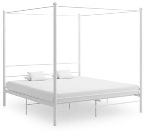 Rám postele s nebesy bílý kovový 180 x 200 cm,  325067 HangarStore.cz