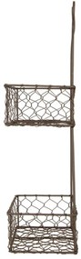 Drátěná závěsná polička se 2 košíky Filaire – 20x12x45 cm