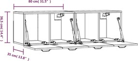 vidaXL Nástěnné skříňky 2 ks 80x35x36,5 cm kompozitní dřevo [3115657] Barva: bílá s vysokým leskem