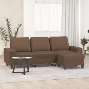 3místná pohovka s podnožkou hnědá 180 cm textil 3201154