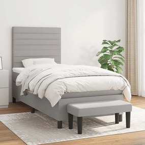 vidaXL Box spring postel s matrací 80x200 cm textil [3136630] Barva: světle šedá