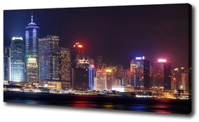 Wallmuralia Foto obraz na plátně Noční Hongkong 100x50