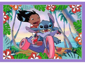 Trefl Puzzle 4v1 Bláznivý den Lilo&Stitch v krabici 28x28x6cm