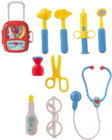_Ostatní 1_ Doktorský kufřík zdravotnický set dětské lékařské potřeby na baterie Světlo Zvuk 00850080