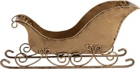 Vánoční dekorace zlaté antik kovové sáně - 20*6*9 cm