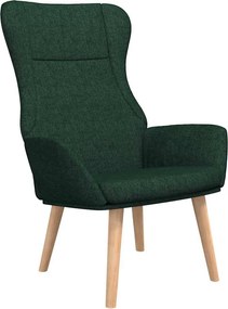 Relaxační křeslo tmavě zelené textil 341399