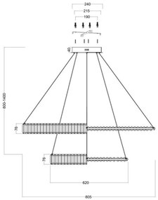 Maytoni P097PL-L90G4K - LED Lustr na lanku KRONE LED/90W/230V pr. 80,5 cm zlatá