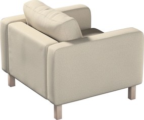Potah na křeslo IKEA Karlstad, krátký barva béžová látka pletený vzor