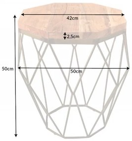 Konferenční stolek Diamond 50cm akátová mosaz přírodní/ 41855