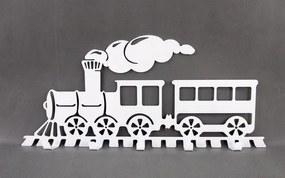 Kovový nástěnný věšák vlak 50x26cm různé barvy Barva: Bílá