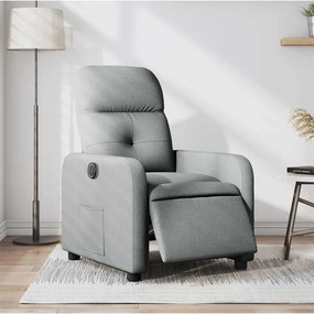 Elektrické polohovací křeslo světle šedé textil 3206777