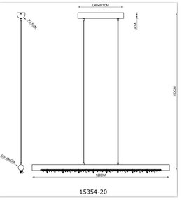 Globo 15354-20-LED Stmívatelný lustr na lanku FELICITAS LED/25W/230V béžová
