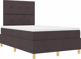 Postel s boxspringem s čelo Tmavě hnědá 120 x 190 cm textil 3339605