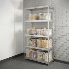 Keeeper Úložný box pro domácnost i dílnu, BRUNO L, 20,5L, 43 x 35 x 17,5 cm, transparentní