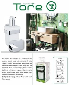 BISK Erga Tore, nástěnný WC kartáč, chromový, ERG-07822