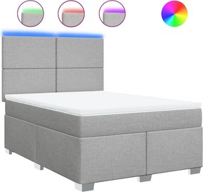 Box spring postel s matrací světle šedá 160 x 200 cm textil 3292832