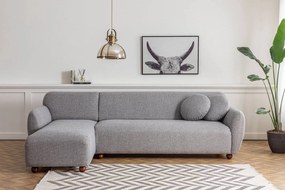 Designová rohová sedačka Jamiya 273 cm světle šedá - levá
