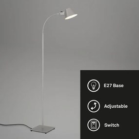 Brilo - Flexibilní stojací lampa 1xE27/10W/230V stříbrná