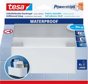 tesa Samolepicí polička Powerstrips Waterproof, bílá, 100 x 193,4 x 86,8 mm