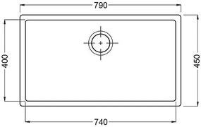 Velký nerezový dřez Quadrix 790mm | Zlatý