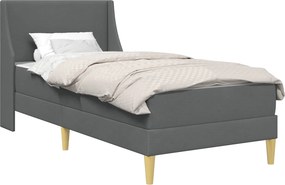 Rám postele s matrací s čelo Šedý 90 x 190 cm Polyester 3414710