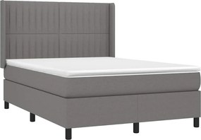 Box spring postel s matrací tmavě šedá 140x200 cm textil 3131594