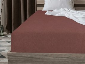 Froté prostěradlo POLY tmavě hnědé 90 x 200 cm