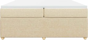 Box spring postel s matrací krémová 200x200 cm textil 3285600