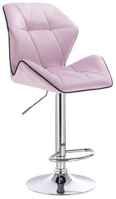 LuxuryForm DESIGN Barová židle MILANO MAX VELUR na stříbrné kulaté podstavě - levandule
