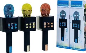 Bezdrátový Bluetooth karaoke mikrofon MC871 3v1 - zlatý