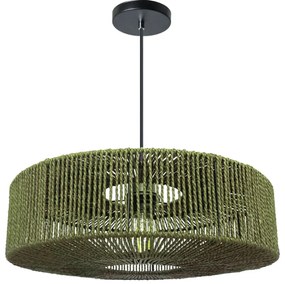 Závěsné svítidlo z juty a kovu 60W zelená