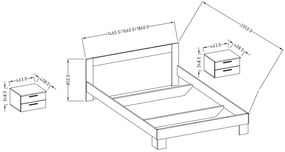 Manželská postel VERA s nočními stolky