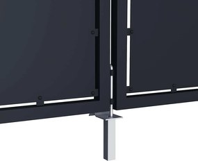Zahradní brána ocelová 350 x 125 cm antracitová 144537