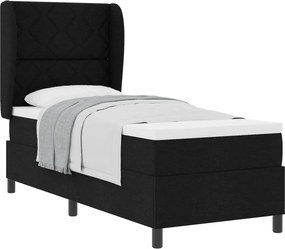 Postel s boxspringem s čelo Černá 80 x 200 cm textil 3340594
