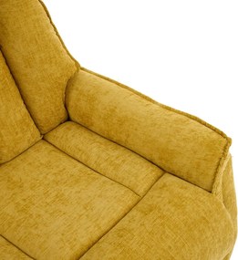 Polohovací TV křeslo SAMAL s houpáním a otočným mechanismem — látka, žlutá