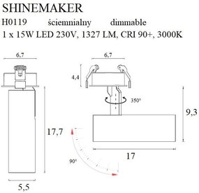 Maxlight H0119 SHINEMAKER Zápustné svítidlo stmívatelné, bílé