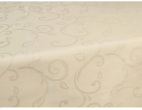 SCANquilt ubrus KANA krémová lístečky 150 x 250 cm