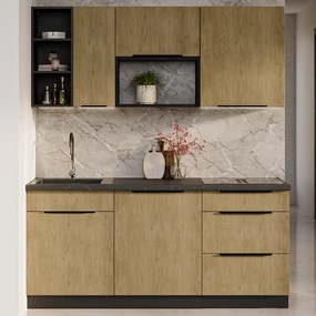CREMONA cc | dolní skříňka 80 ZL 2F dřezová | 80 cm | černá/cremona