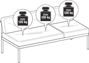 Tchibo - Zahradní lavice 2 v 1 – lehátko »Elin« - barva: černá